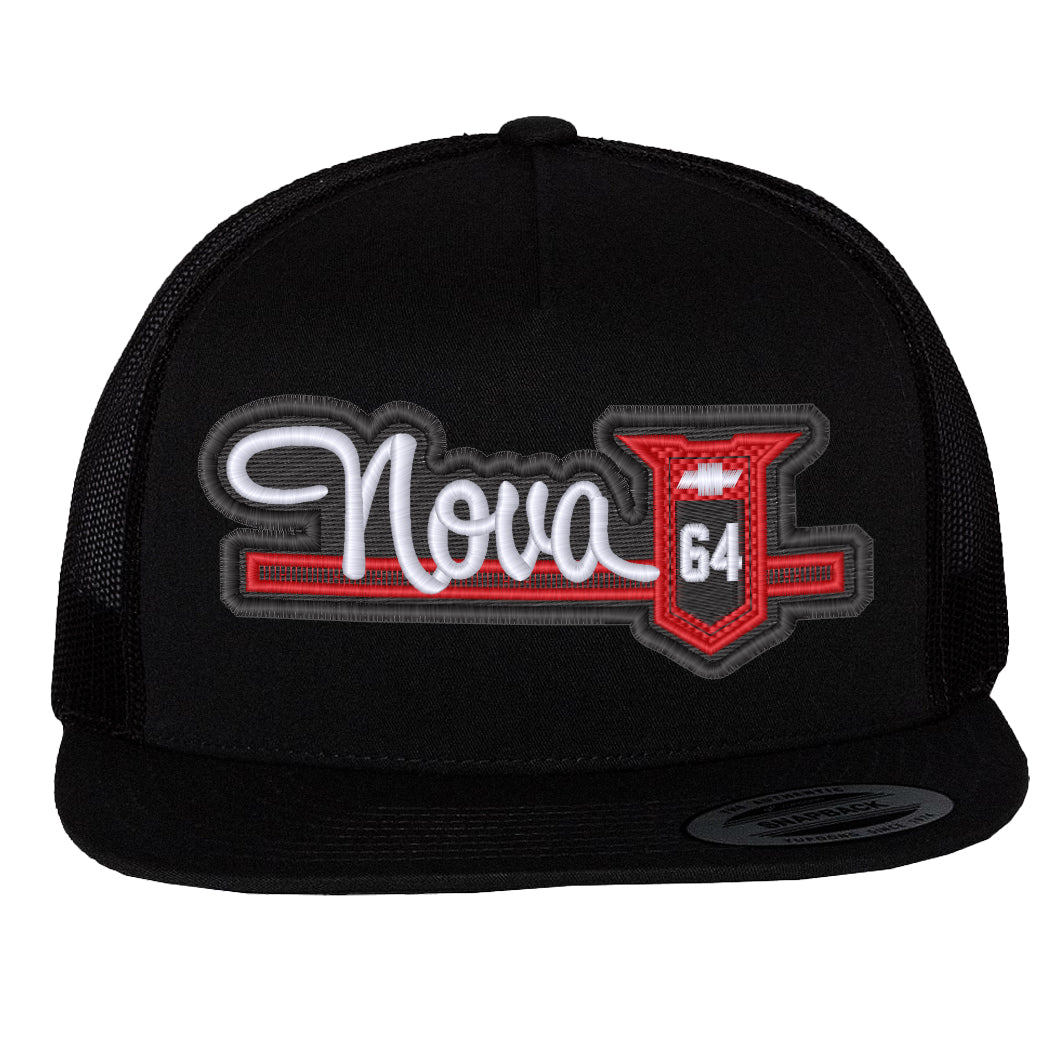 Trucker Hat Snapback Hat - 1962 - 1963 - 1964 Nova Script Logo Puff Em ...